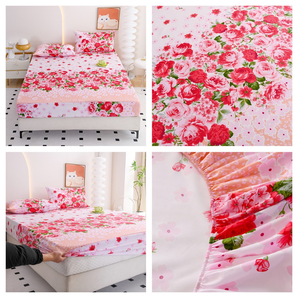 Hot sale Flowered And love. bed sheet 880TC KAIN TEBAL Household tatami ...