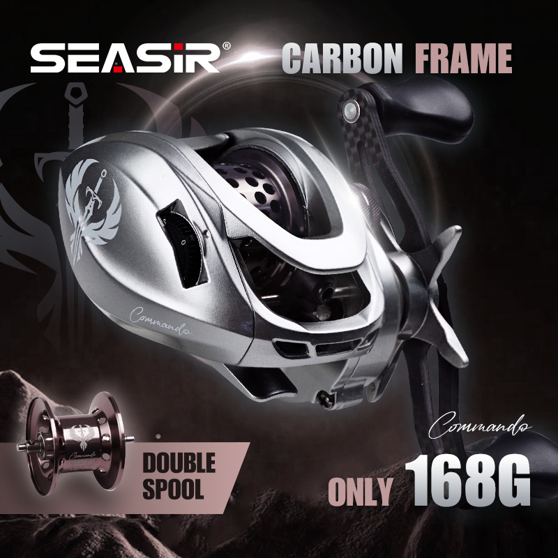 SEASIR Commando Carbon Baitcasting Reel 168g Ultralight BFS Fishing ...