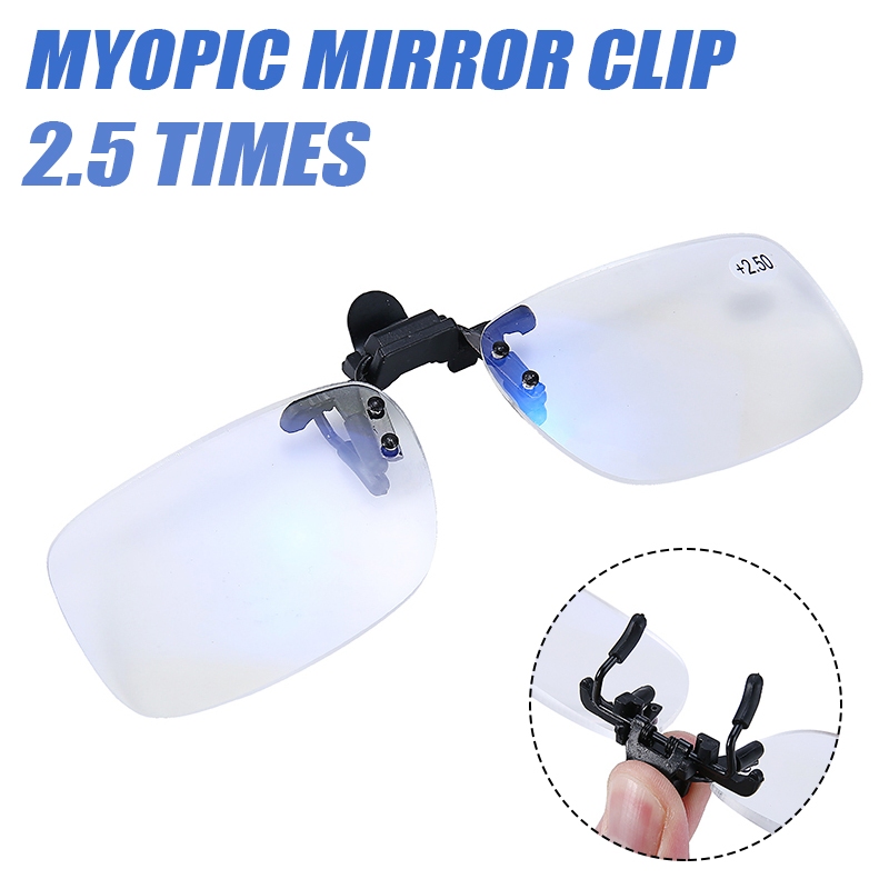 New Clip On Flip Up Magnifying Glasses Spectacles 2.5x Magnification ...