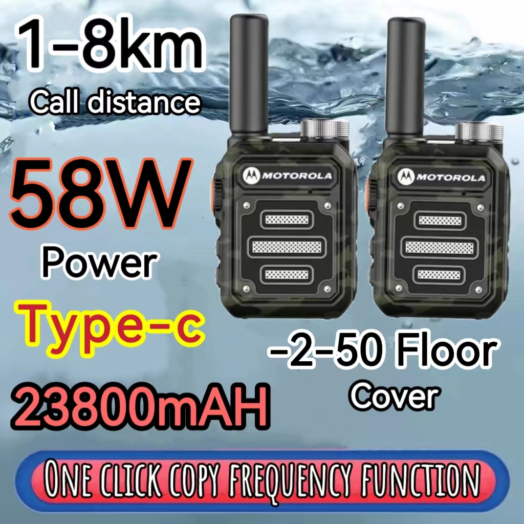 Motorola Mini Walkie Talkie One Key Copy Frequency UHF 400-470MHz Long ...