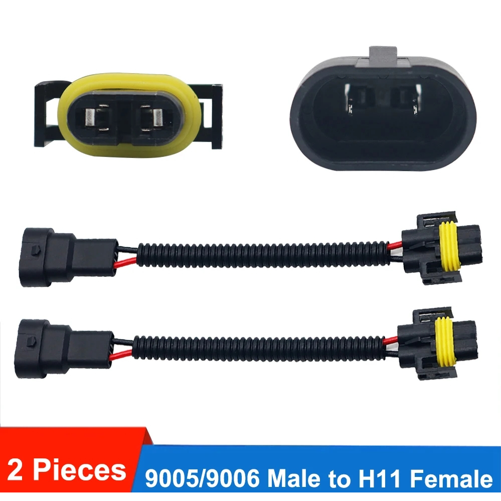 2PCS 9005 HB3 9006 HB4 To H11 Conversion Connector Wiring Harness ...