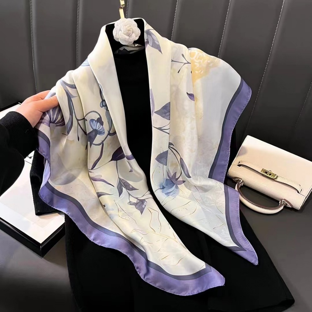 LISA Fashion Scarf 90x90cm Square Scarves Silk Feel Scarf Women's ...