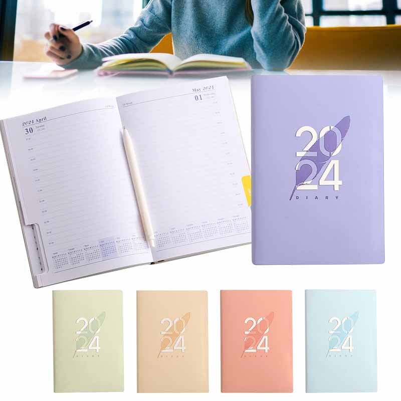 365 Days 2024 English Agenda Book Daily Weekly Planner School Office ...