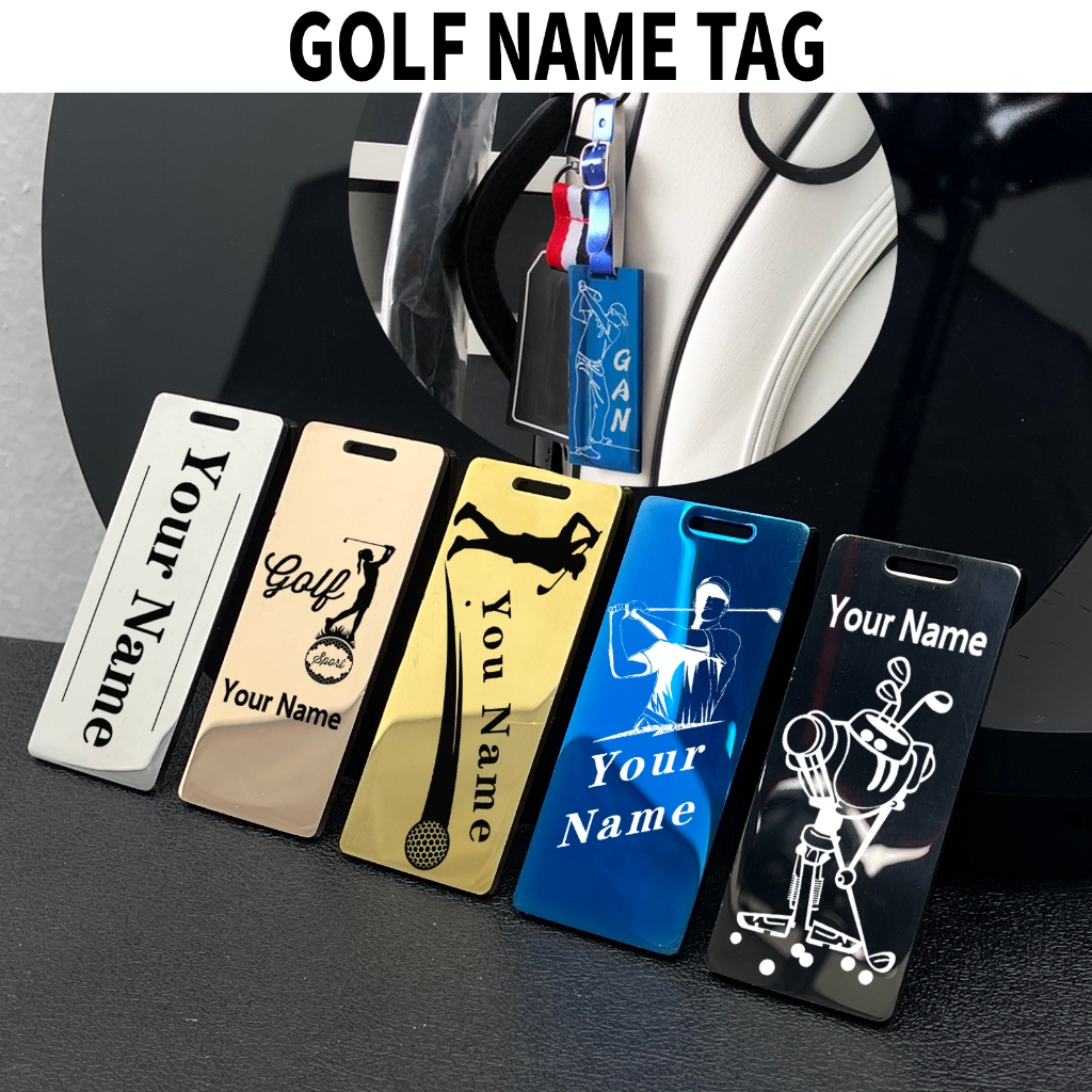 Golf Name Tag Round Luggage Tag Waterproof Luggage Identifier Baggage ...