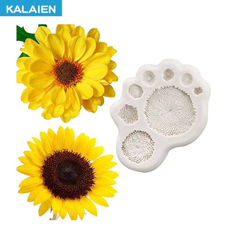KALAIEN Sunflower Stamen Silicone Mould Fondant Mould Cake Decorating ...