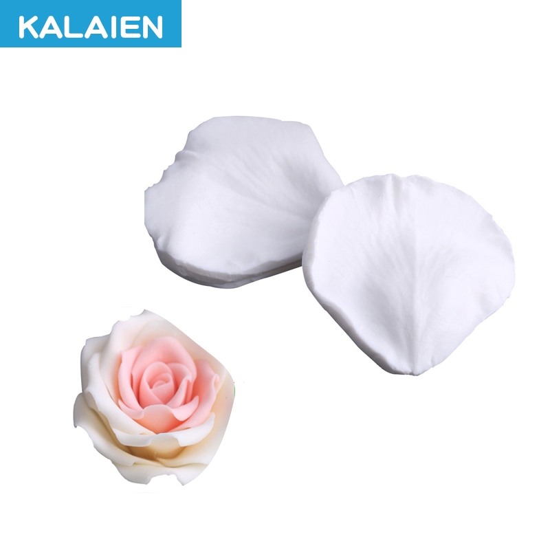KALAIEN 3D Rose Fondant Petal Silicone Mould Set Creative Cake ...