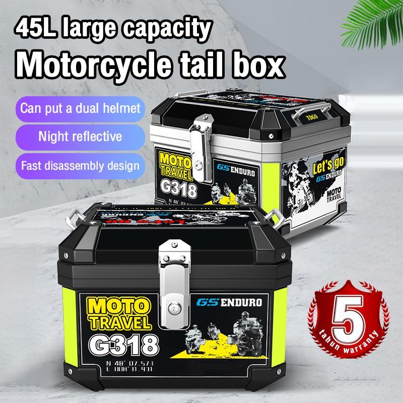 READY STOCK Top Box Motorcycle ABS 45L Waterproof Box Premium ...