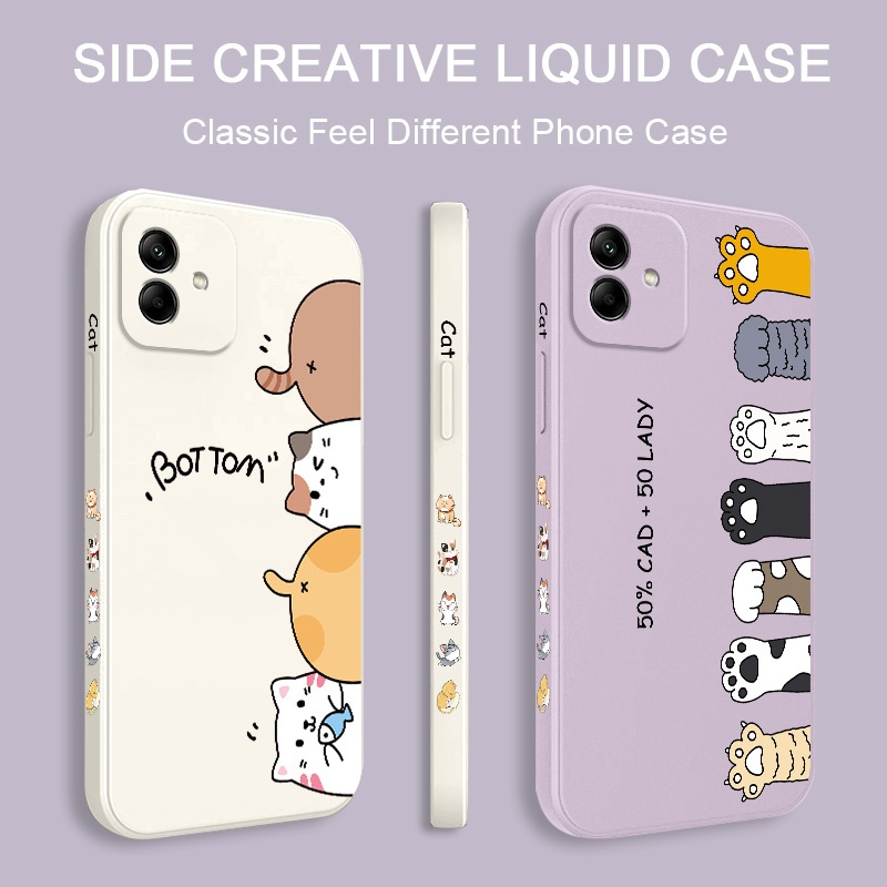 Funny Cats Phone Case For Samsung Galaxy A16 A06 A15 A25 A35 A55 A05 A05S 4G 5G Liquid Silicone ...