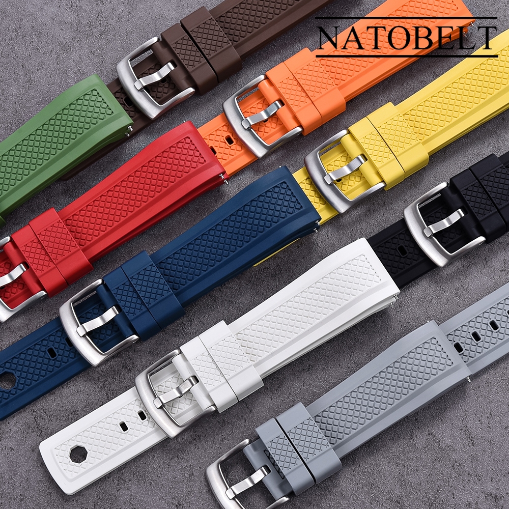 Premium Grade FKM Fluoro Rubber Strap 20mm 22mm Quick Release Strap Rubber Watchbands Bracelets ...