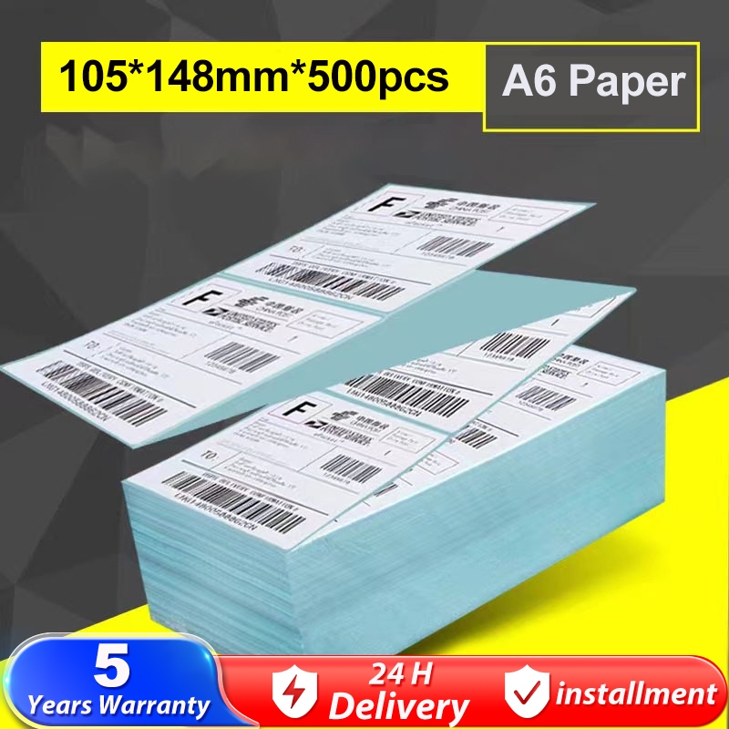 500pcs Thermal Paper Sticker A6 Paper Roll Airway Bill Sticker Thermal ...