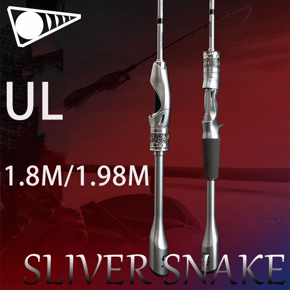 1.8M/1.98M Sliver Snake Power UL Fishing Rod Solid Carbon Tip Fishing ...