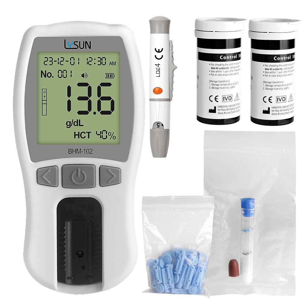 LYSUN BHM-101 Optical Hemoglobin Meter Blood Powder Digital Portable ...