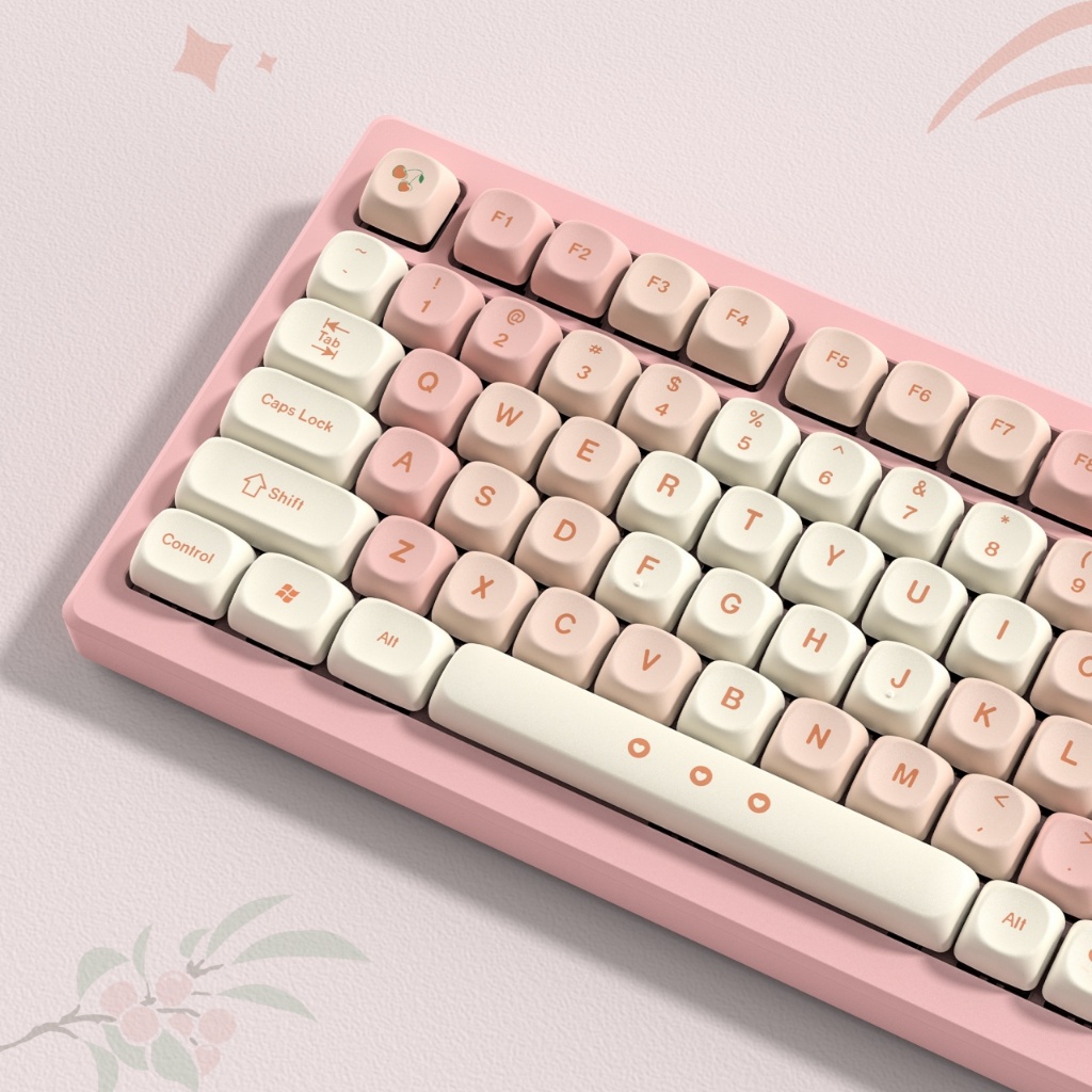 143 Keys Cherry Pink MOA Profile Keycap Custom PBT Keycaps 5 Side Dye ...
