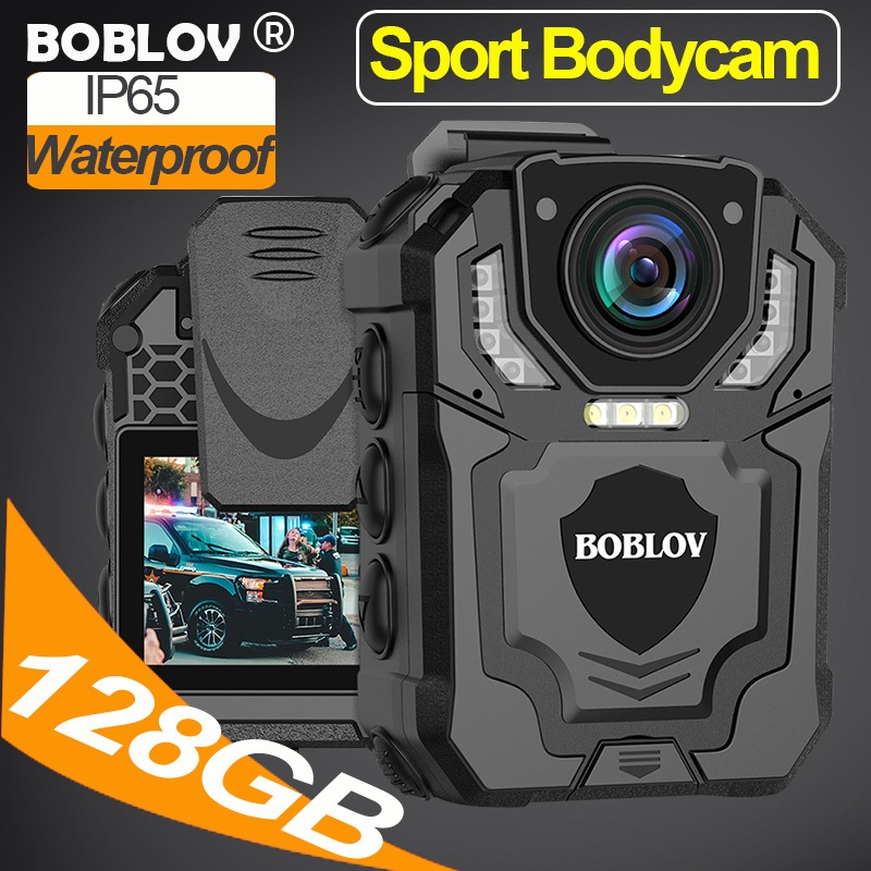 BOBLOV T5 Body Mini Action Sport Waterproof Wearable Police Camera HD 1296P 128GB 3600mAH Night ...