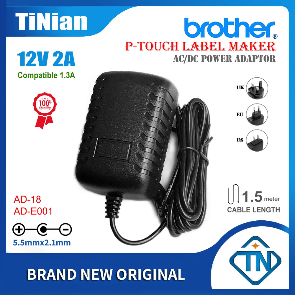 12V 2A 1.3A AC/DC Adapter AD-18 AD-E001 for Brother PT-18RZ PT-D450 PT ...