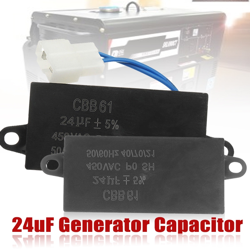New 24uF CBB61 Generator Capacitor 450VAC For Brushless Gas & Diesel ...