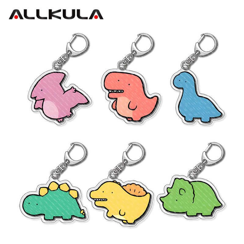 Cute Dinosaur Keychain Anime Acrylic Keyring Cartoon Accessory 10 ...