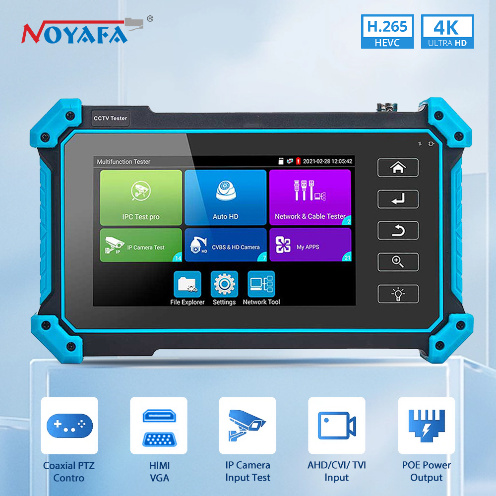 Noyafa 5.4inch CCTV IPC Tester 8MP AHD CVI TVI Camera Tester VGA HDMI ...