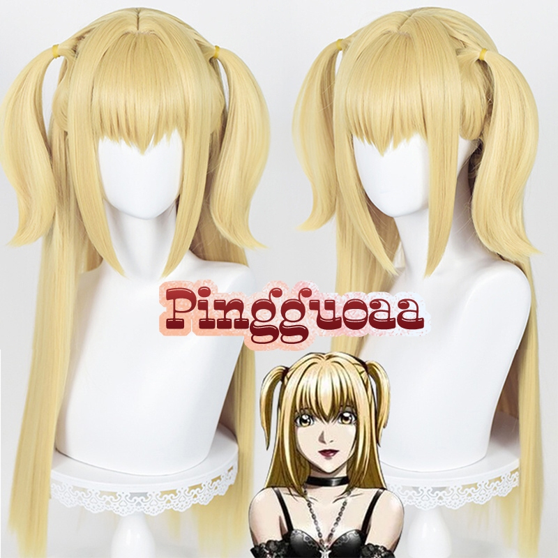 Anime Death Note Misa Amane Cosplay Wig Women 70cm Long Golden Heat ...