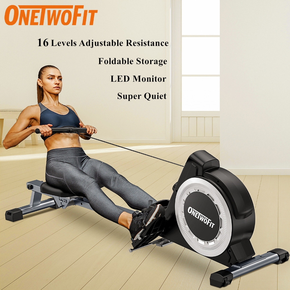 OneTwoFit 16 Level Resistance Rowing Machine with Magnetic Resistance ...