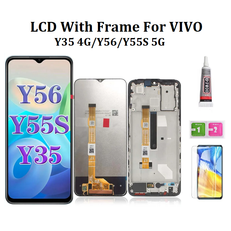 Original LCD With Frame For VIVO Y35 4G/Y56/Y55S 5G LCD Display with ...
