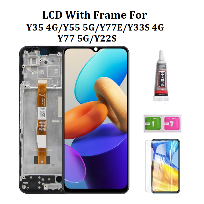 LCD For VIVO Y55 5G/Y35 4G/Y56/Y55S 5G/Y77E/Y77 5G/Y22S/Y33S 4G LCD Display with Touch screen ...