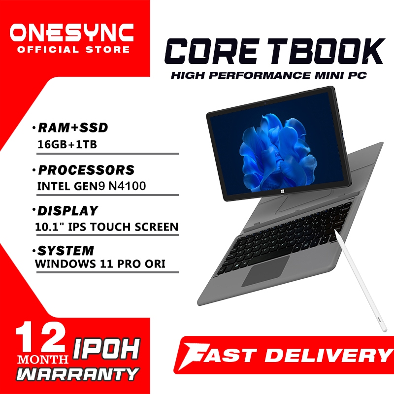 ONESYNC TOUCH SCREEN LAPTOP WINDOWS 11 TABLET WITH DETACHABLE MAGNETIC KEYBOARD 1920X1200 ...