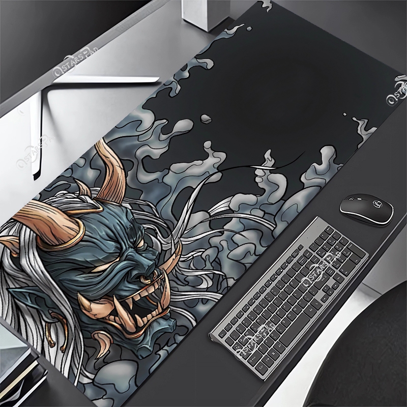 Oni Large Gaming Mouse Pad Japanese Black Dragon Table Mat Waves ...