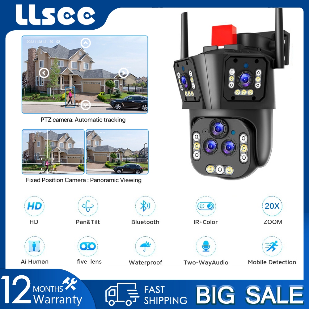 LLSEE IPC360 Camera 20MP 8K 20x Optical Zoom 5 Lens WIFI CCTV Wireless ...
