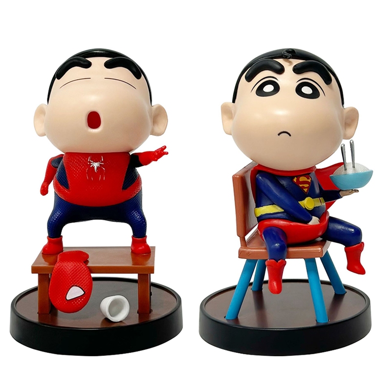 13cm Anime Crayon Shin-chan Figure Nohara Shinnosuke Cosplay Spider-Man ...