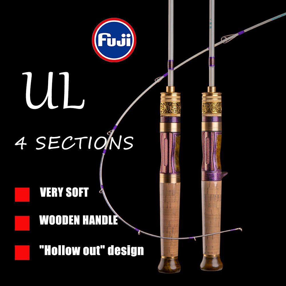 1.4M 4Sections FUJI Ultral Light Fishing Rod Spinning Rod Baitcasting ...