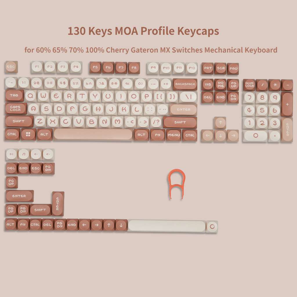 142 Keys Cute MOA Profile PBT Keycaps Dye Sublimation Custom Key Cap ...