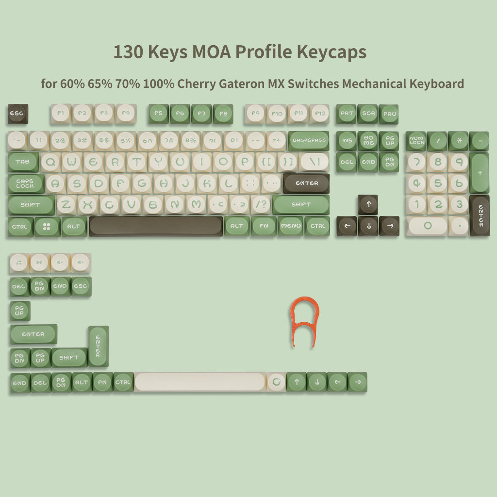 142 Keys Cute MOA Profile PBT Keycaps Dye Sublimation Custom Key Cap ...