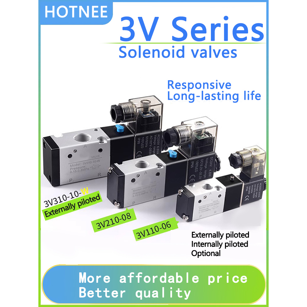 2/3 Way Solenoid Valve 3V110/3V210/3V310 Valves Air Gas Control Valve BSP 2 Position 3 Port 2/3 ...