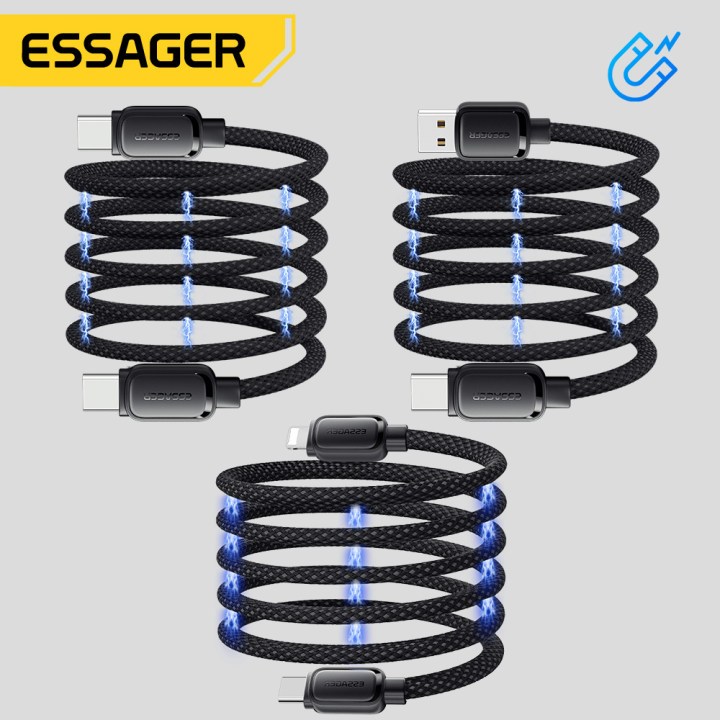 Essager 29W 60W 100W Magnetic Data Cable Type C Ios USB A Fast Charging ...
