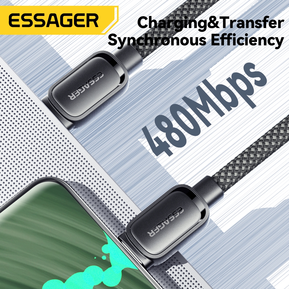 Essager 29W 60W 100W Magnetic Data Cable Type C Ios USB A Fast Charging Cable For Phone | Shopee ...