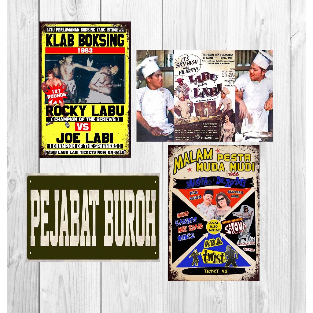 Tin Sign Plate 'P.Ramlee Poster' Deco Metal Sign Labu Labi Boxing Jokes ...