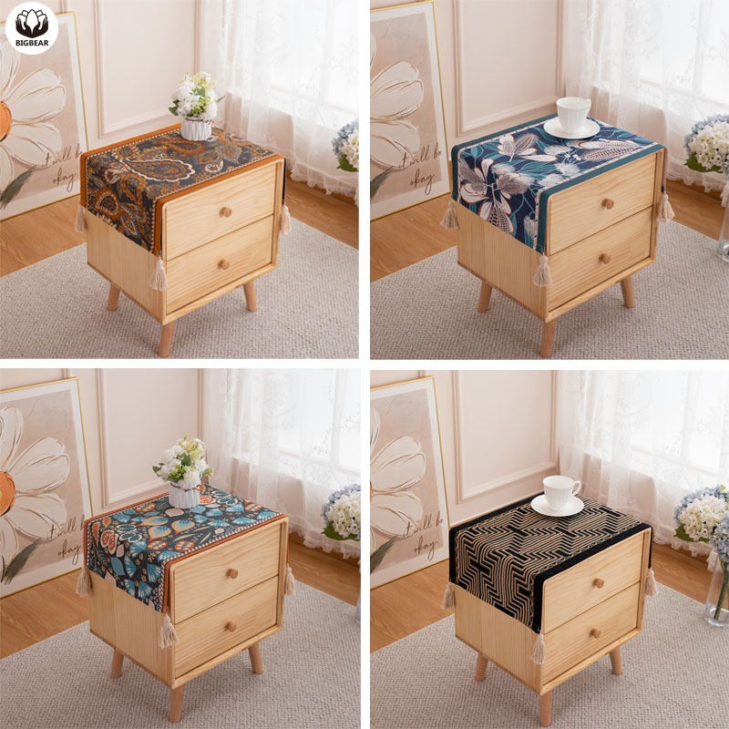 Color Woven Table Runner Mat Jacquard Bedside Table Cover Microwave ...
