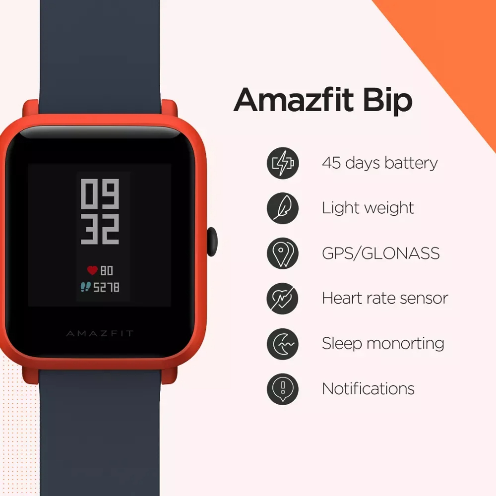 Amazfit Bip Smart Watch Bluetooth GPS Sports Watch For Men Women Heart ...