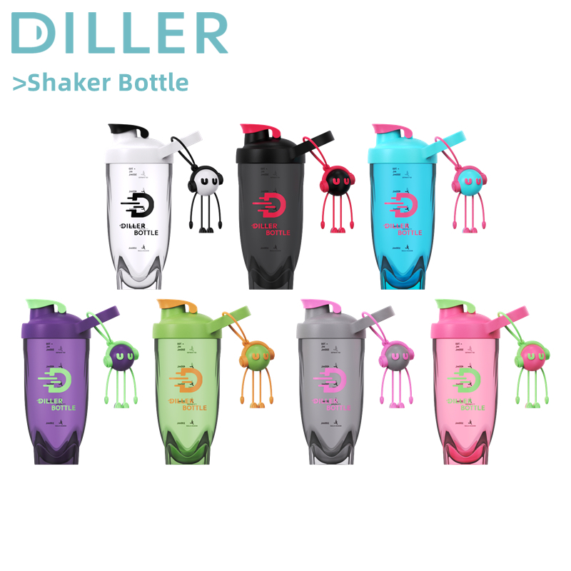 Diller Shaker Bottle Perfect for Protein Shakes and Pre Workout Tritan Water Bottle With Whisk ...