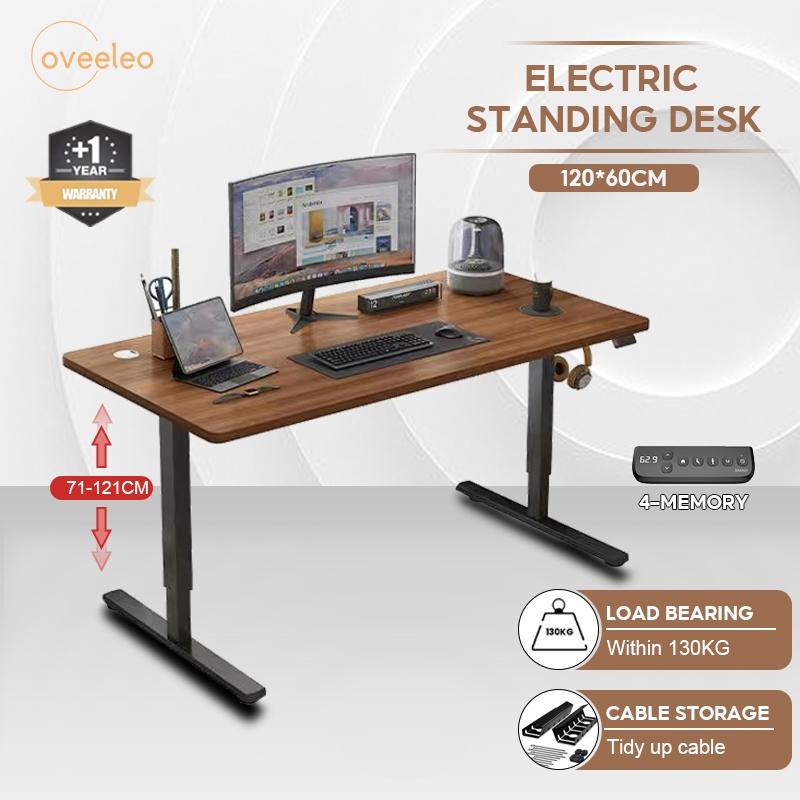 Electric Height Adjustable Desk Ergonomic Standing Desk 4 Memory Height ...