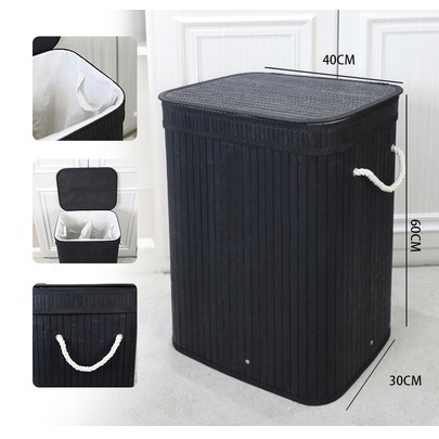 Laundry Basket Rattan Hand-woven Dirty Clothes Storage Box Fold Toy ...