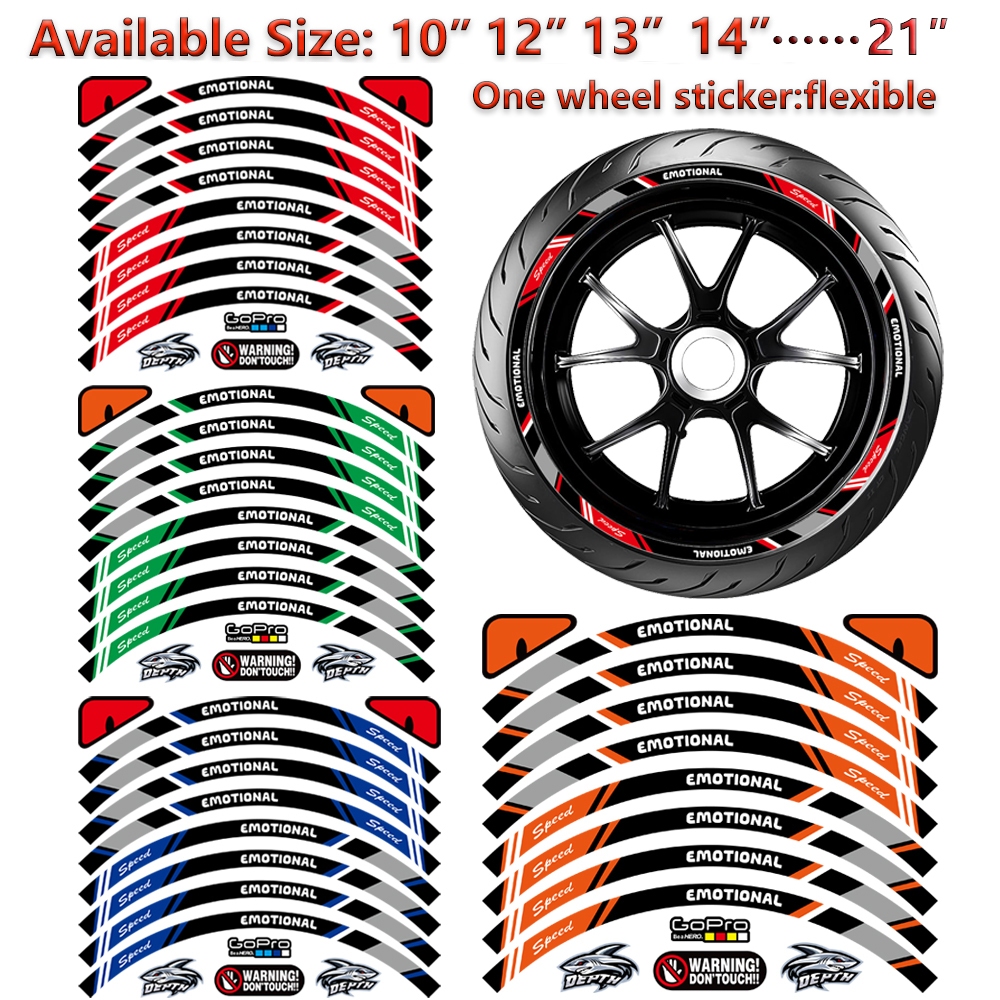 8PCS 10in 12in 13in 14 in 19in 21in Universal Motorcycle Wheel Tire ...