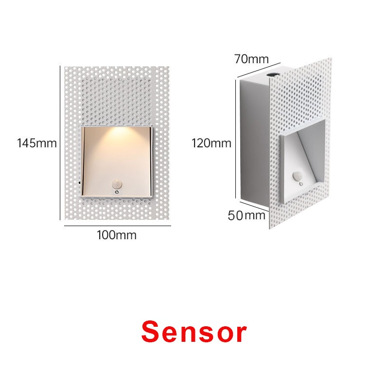 Sensor Wall Lamp Frameless Stair Wall Light Motion Detect Step Lighting ...