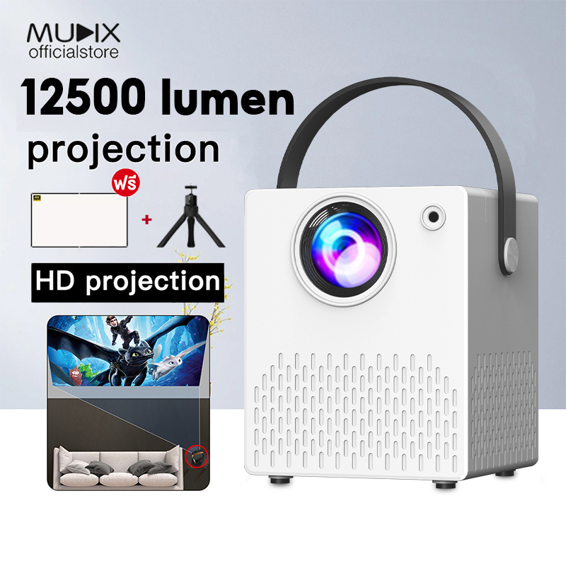 MUDIX 12500 lumens ultra hd with wifi 1080P projector mini portable for ...