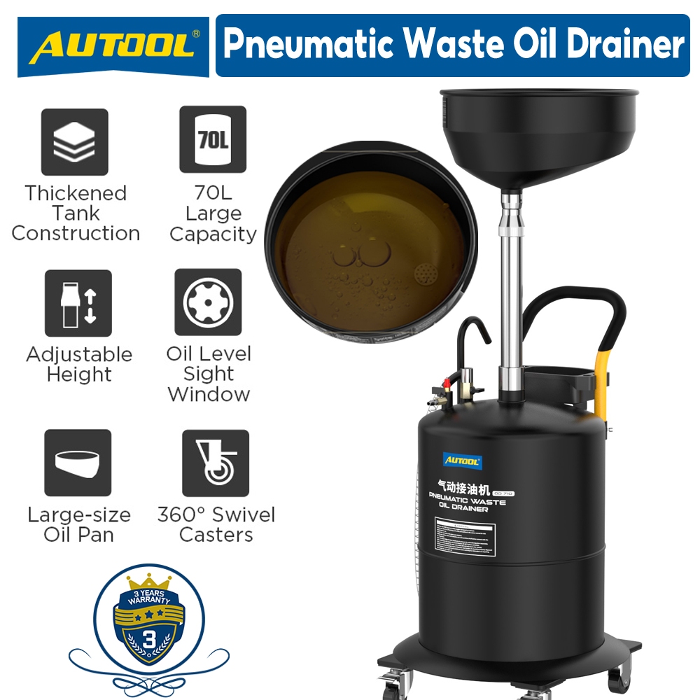 AUTOOL Pneumatic Waste Oil Drainer OD710 Large Capacity Waste Oil Drain ...