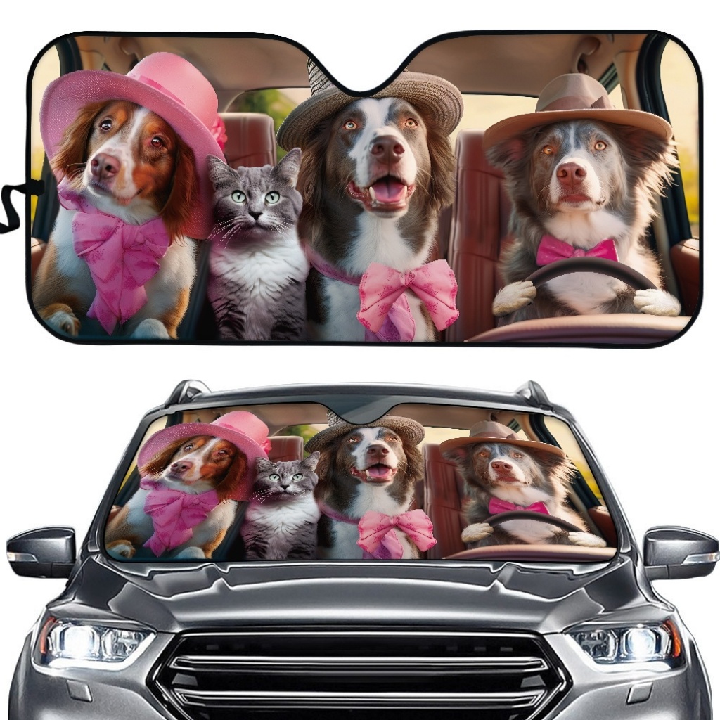 Custom Logo Printing Car Sun Shade UV Sun And Heat Reflective Sunshade ...