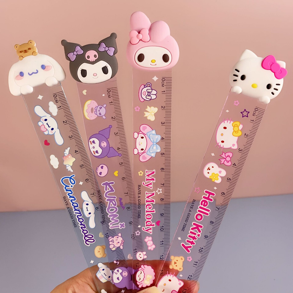 Sanrio Ruler Hello Kitty Kuromi My Melody Cinnamoroll Cartoon Children ...