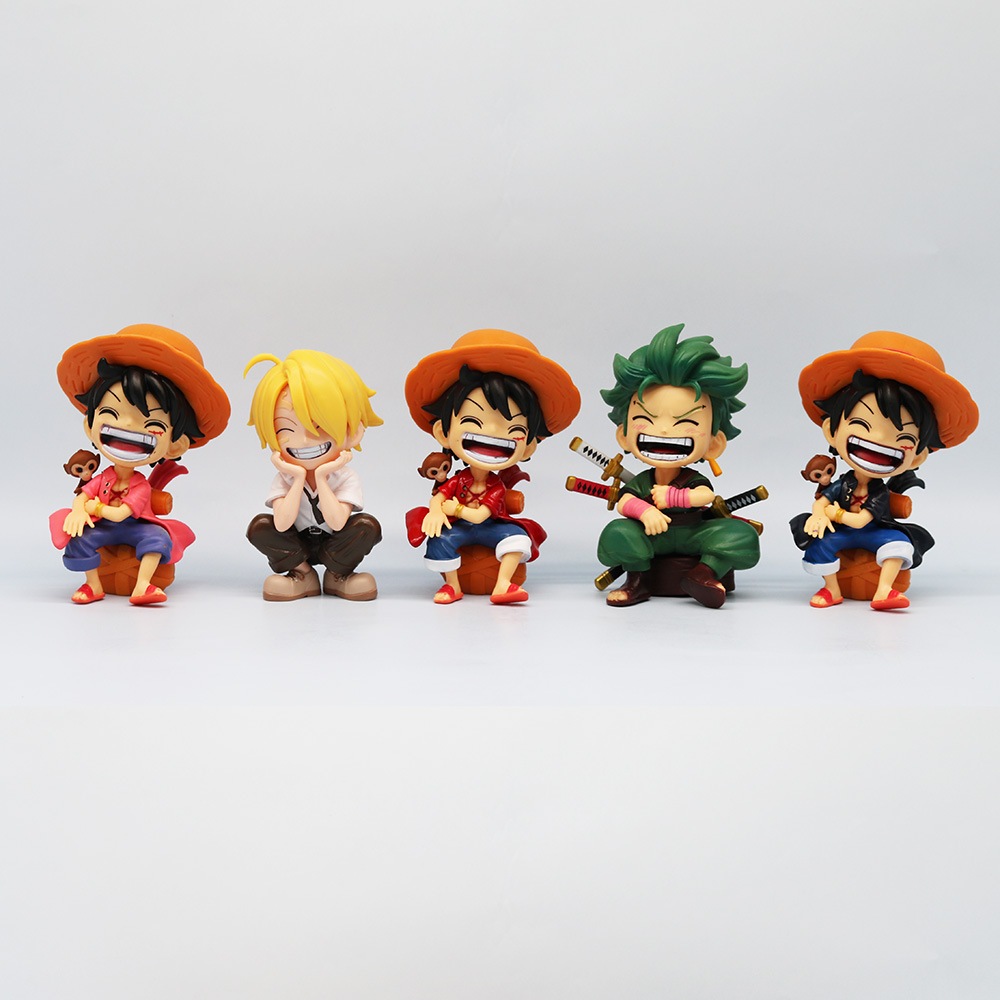 13cm Anime One Piece Figure Monkey D Luffy Roronoa Zoro Sanji Straw Hat ...
