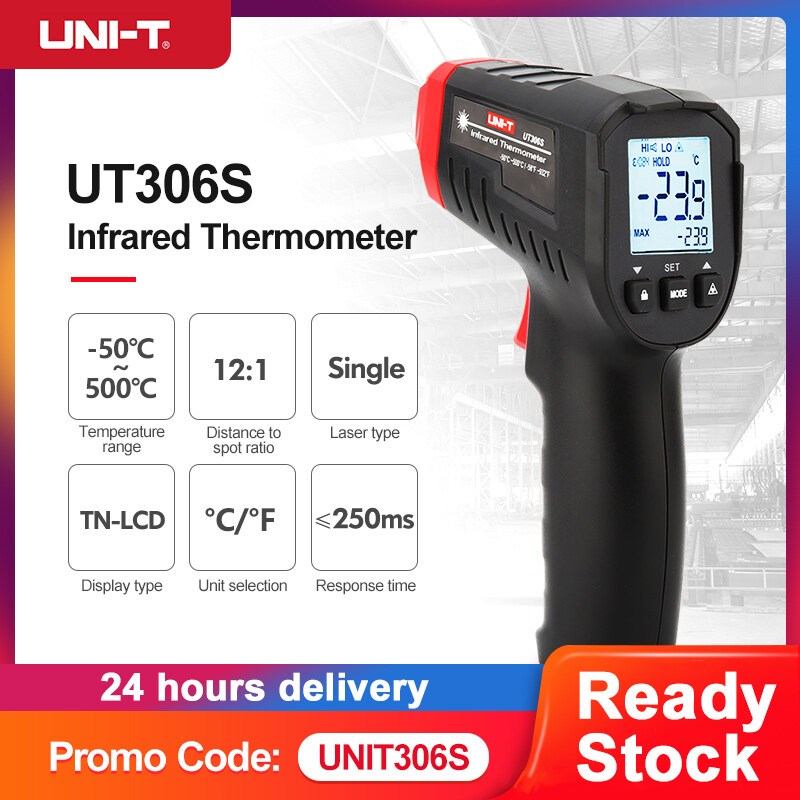 UNI-T UT306S non-contact -50 ℃ -500 thermometer Industrial infrared ...
